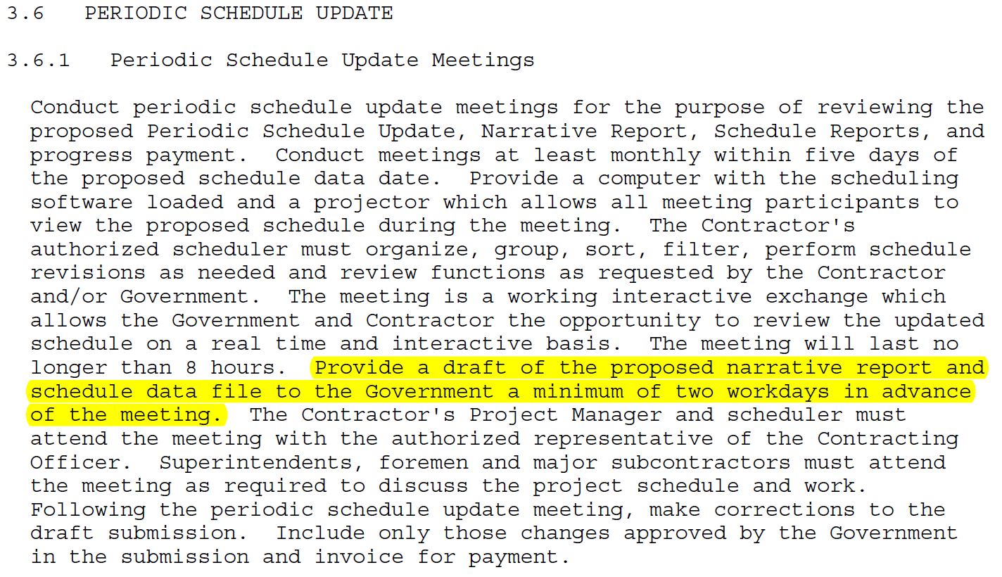 USACE Schedule Narratives | CPM Schedule Solutions | Construction Scheduling Consulting, USACE ...